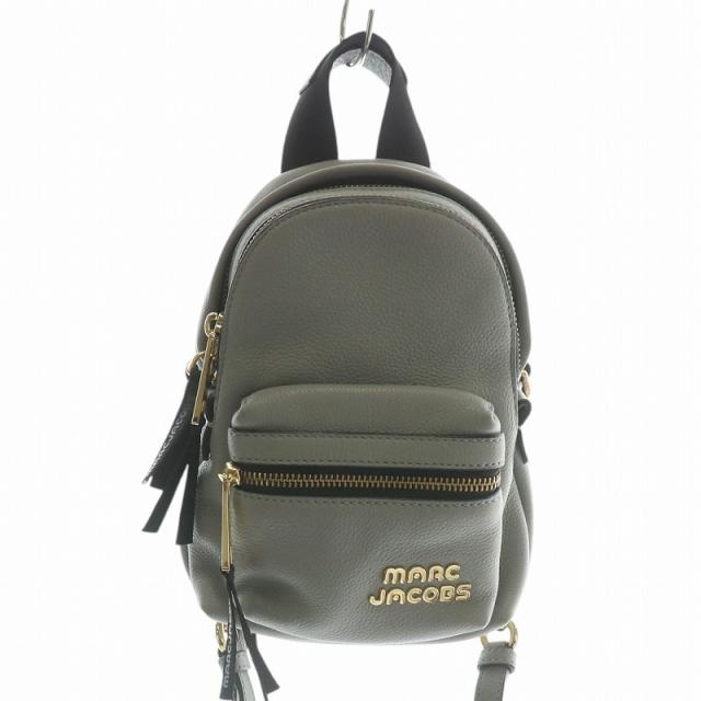 【中古】MARC JACOBS リュックサック バッグパック デイパック ショルダー ミニ 2WAY レザー ロゴ グレー M0014269