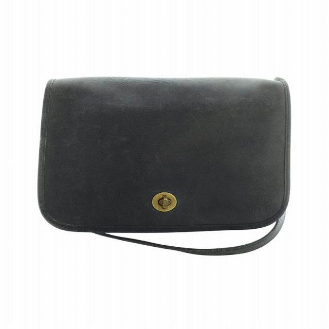 【中古】COACH オールドコーチ ヴィンテージ USA製 0544 126 ショルダーバッグ 斜めがけ レザー ゴールド金具 黒