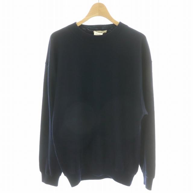 【中古】グッチ GUCCI ヴィンテージ ニット セーター 長袖 ハイゲージ インターロッキングG ロゴ S 紺 ネイビー