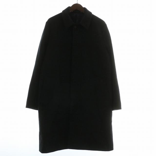 【中古】ポールスミス PAUL SMITH ステンカラーコート アウター ウール メルトン ロング 比翼ボタン L グレー