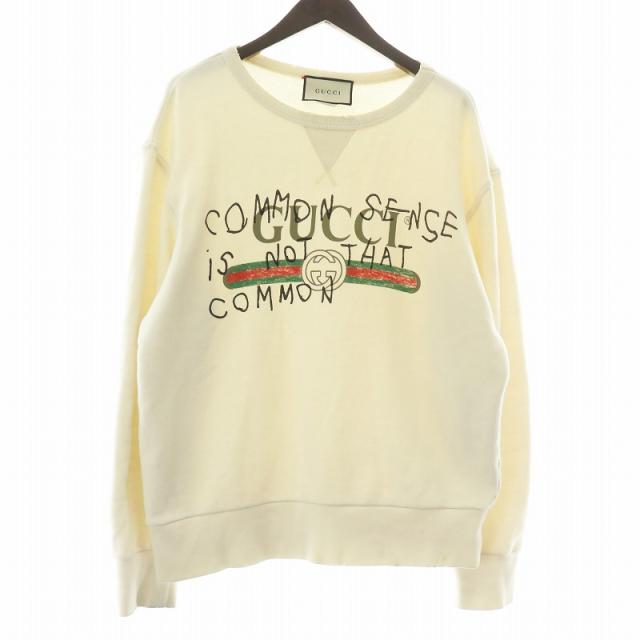 【中古】グッチ GUCCI ココキャピタン スウェット トレーナー プルオーバー シェリーライン オールドロゴ S 白 475532