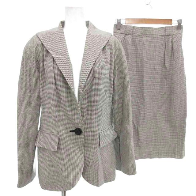 【中古】クリスチャンディオール セットアップ フォーマル テーラードジャケット スカート 総柄 シルク混 11 M