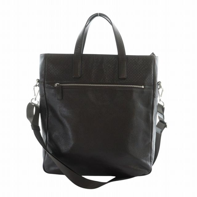 【中古】エステーデュポン S.T.DUPONT ハンドバッグ ショルダー 2WAY トート レザー ロゴ パスケース付き 茶