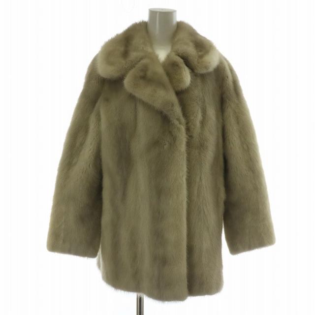 【中古】ノーブランド ファーコート アウター 毛皮 サファイアミンク ミドル グレー /XZ ■GY18 レディース