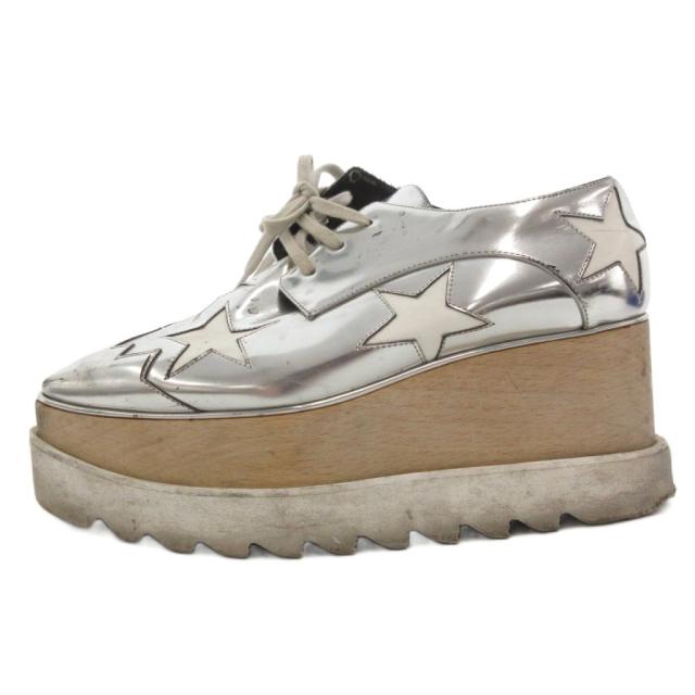 【中古】ステラマッカートニー エリス ダービーシューズ プラットフォーム 木製ウェッジソール 星柄 36.5