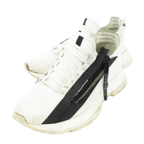 【中古】ジバンシィ GIVENCHY スペクター ランナー スニーカー パンチング レザー サイドジップ ロゴ 37 23.5cm 白