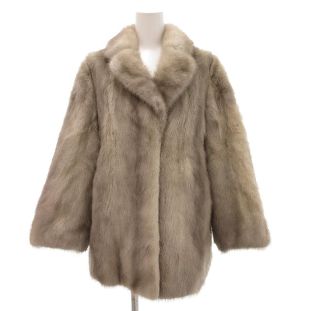 【中古】ノーブランド ファーコート ジャケット ハーフ 毛皮 ミンク 11 シルバーカラー /JS ■GY99 レディース