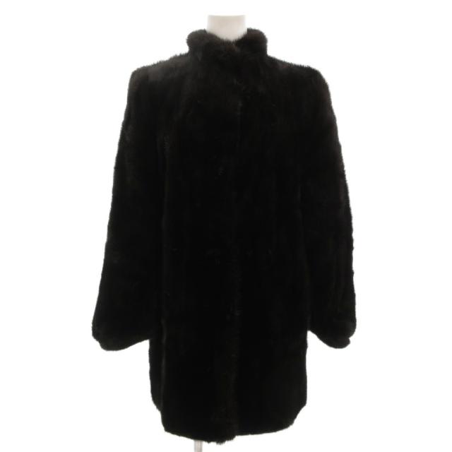 【中古】サフロン SAFURON ミンクファーコート ジャケット 毛皮 ロング 総裏地 13 黒 ブラック /GV