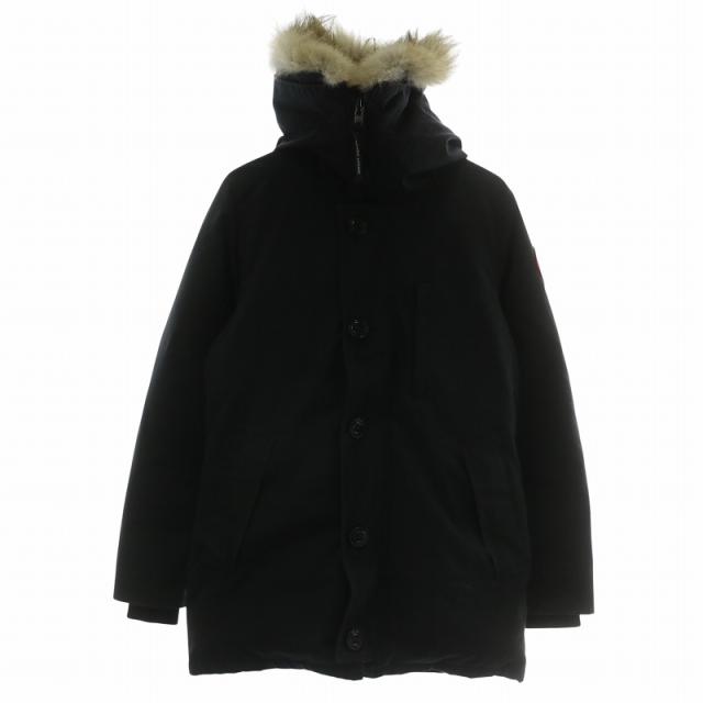 【中古】  JASPER PARKA ダウンジャケット アウター ファー コヨーテ フード ロゴ S 黒 3438JM