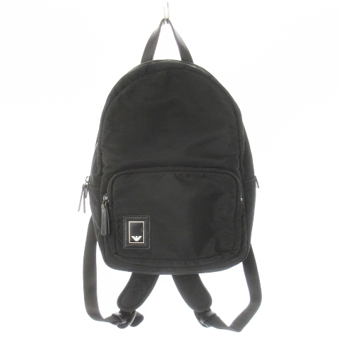 【中古】エンポリオアルマーニ EMPORIO ARMANI リュックサック デイパック ナイロン レザー 革 ロゴ 黒 ブラック