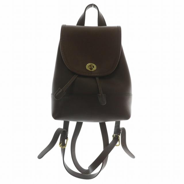 【中古】コーチ COACH オールドコーチ ヴィンテージ 9960 リュックサック デイパッグ レザー ターンロック ブラウン