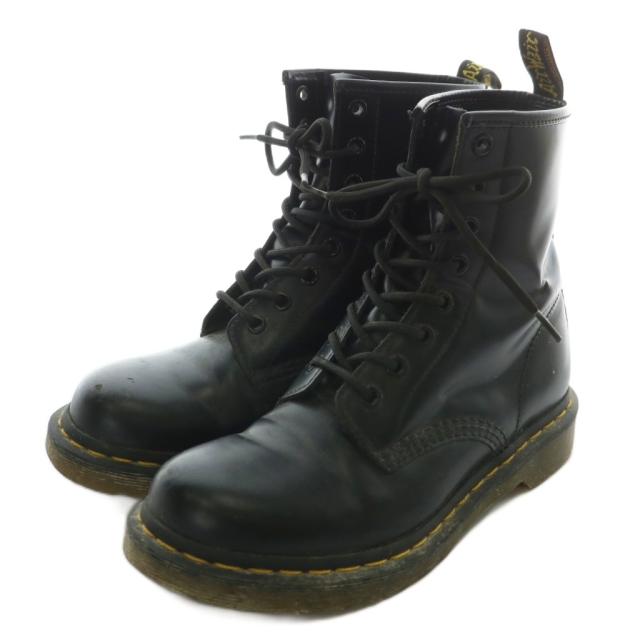 【中古】ドクターマーチン DR.MARTENS ショートブーツ 8ホール レザー ラウンドトゥ レースアップ ロゴ 黒 ブラック