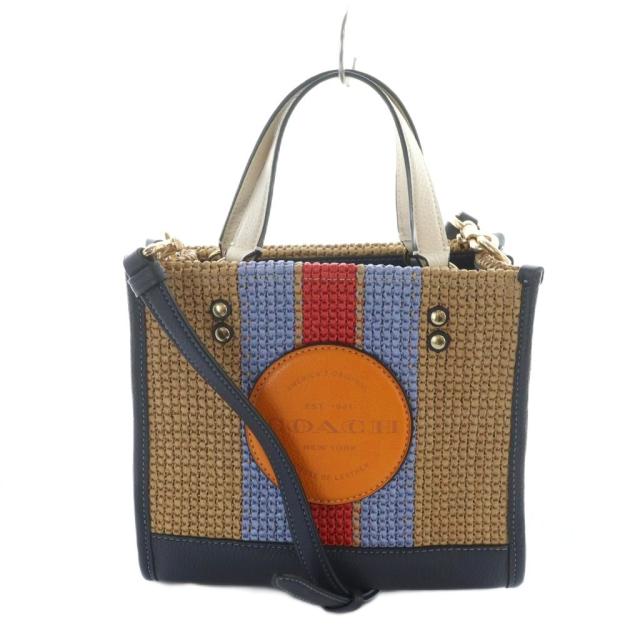 【中古】コーチ COACH CA291 デンプシー トート 22 ウィズ コーチ パッチ ショルダーバッグ 2WAY ハンド ストロー