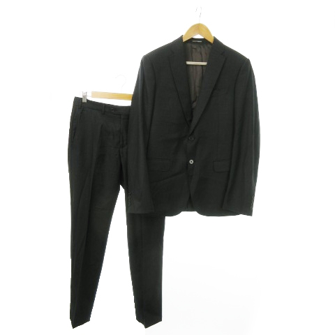 【中古】EMPORIO ARMANI M LINE シングルスーツ テーラードジャケット 総裏地 パンツ スラックス 46 S グレー