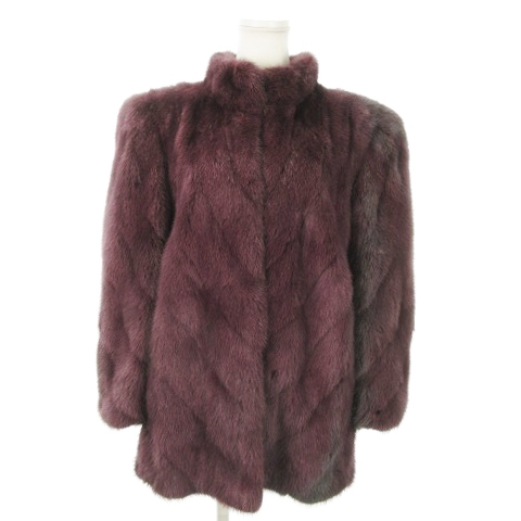 【中古】エンバ EMBA ミンクファー コート ショート丈 毛皮 染色 染め 11 紫 パープル /AO9 ■GY11 レディース