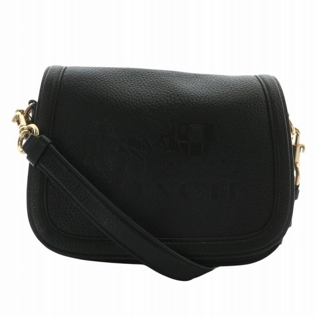【中古】COACH サドル バッグ ウィズ ホース アンド キャリッジ ショルダーバッグ レザー ロゴ 型押し 黒 C4058