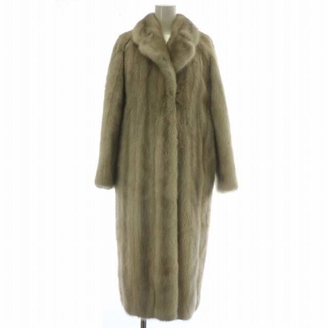 【中古】GINZA AZUMA ファーコート アウター 毛皮 サファイアミンク ロング 11 L グレー /XZ ■GY11 レディース