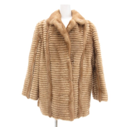 【中古】ムーンバットファー Moon Bat Fur 毛皮コート ミンク ハーフ丈 13 ブラウン系 /UO レディース