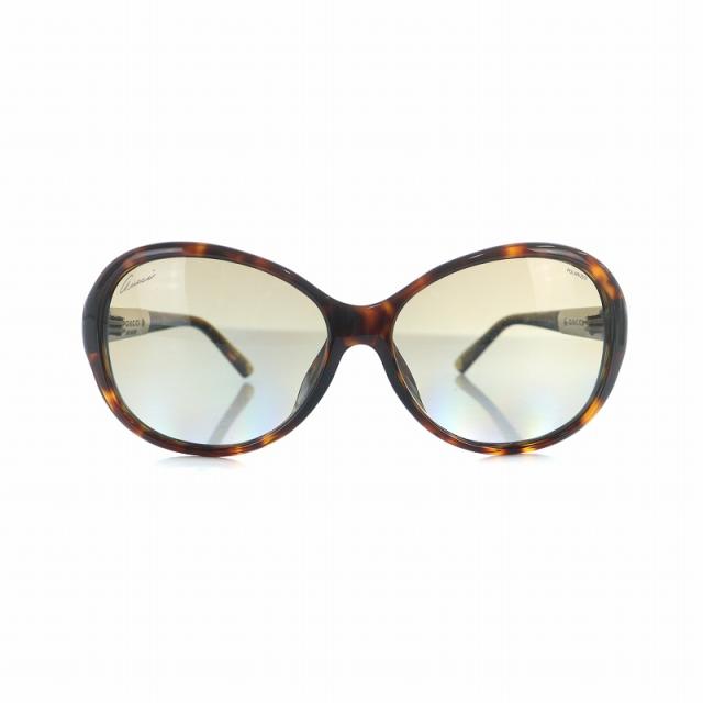 【中古】グッチ GUCCI バンブー サングラス 眼鏡 めがね べっ甲柄 カラーレンズ ロゴ 茶 ブラウン GG3684
