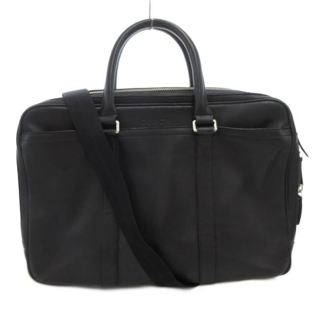 【中古】コーチ COACH ビジネスバッグ ショルダー 2WAY ロゴ レザー 黒 ブラック /AE ■GY18 メンズ