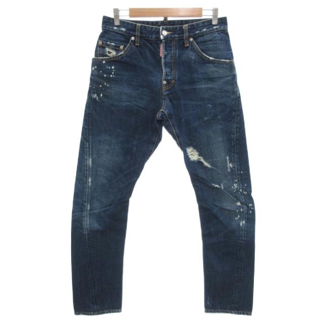 【中古】ディースクエアード DSQUARED2 デニムパンツ ジーンズ ダメージ加工 44 ブルー系 S74LA0296 /UO  メンズ