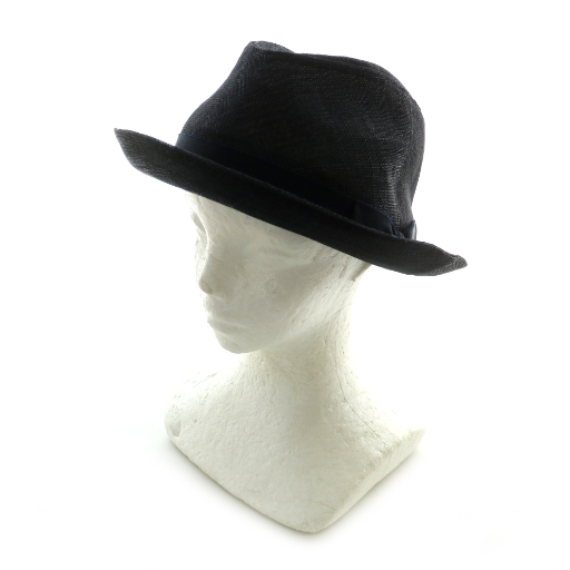 【中古】未使用品 ジュンヤワタナベ JUNYA WATANABE 中折れ ハット 帽子 麻 リネン 黒 ブラック WS-K601-051-1-1