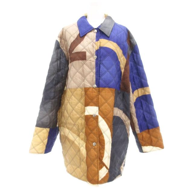 【中古】サルヴァトーレフェラガモ Salvatore Ferragamo キルティングジャケット 中綿 絹 シルク ガンチーニ柄 XL