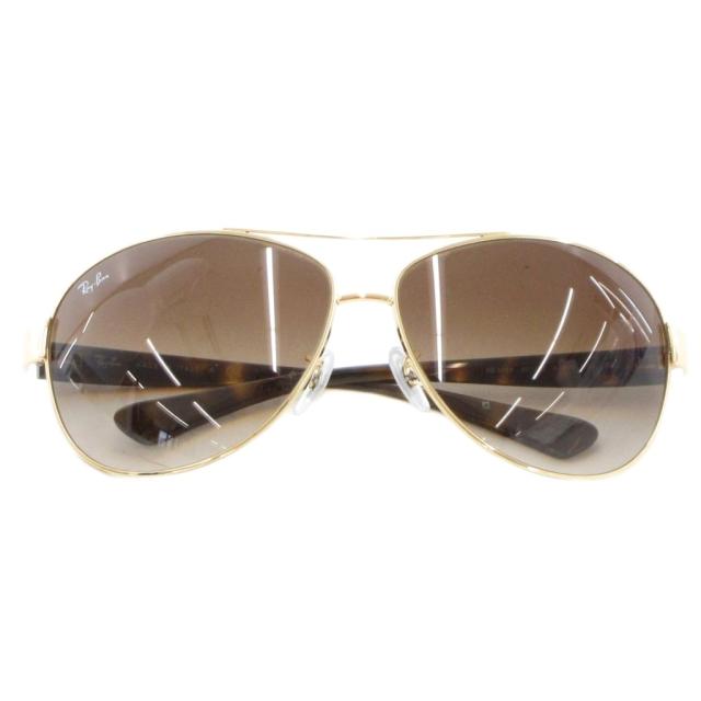 【中古】レイバン RAY BAN アビエーター サングラス アイウェア 度なし ロゴ 67□13-130 茶 ブラウン