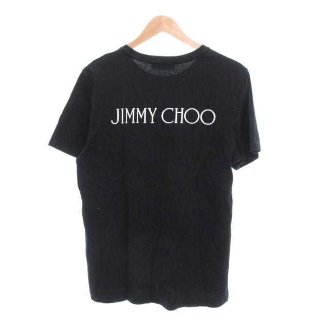 【中古】ジミーチュウ JIMMY CHOO Tシャツ 半袖 ロゴプリント L 黒 ブラック /UO ■GY18 メンズ レディース