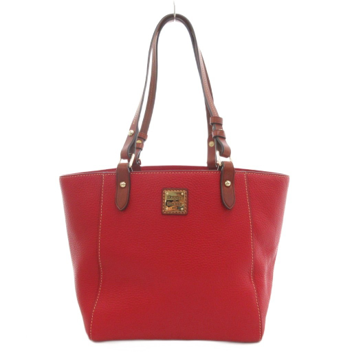 【中古】ドゥーニーアンドバーク DOONEY&BOURKE ハンドバッグ トート 肩掛け レザー 赤 レッド ロゴ /GV ■GY18
