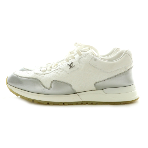 【中古】ルイヴィトン LOUIS VUITTON ランアウェイ スニーカー ローカット レザー 皮革 モノグラム ロゴ 7 銀 白