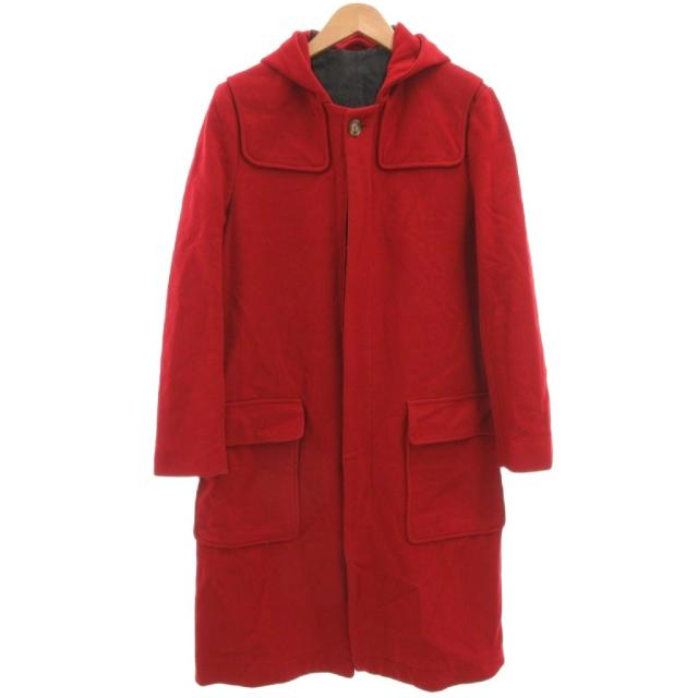 【中古】アミ アレクサンドル マテュッシ ami alexandre mattiussi フーデッドコート ウール ロング 44 赤 レッド
