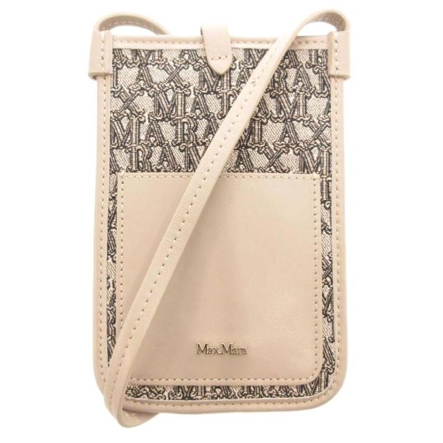 【中古】マックスマーラ MAX MARA スマホショルダーバッグ 斜め掛け クロスボディ ジャガード ロゴ 総柄