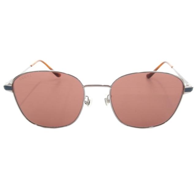 【中古】グッチ GUCCI サングラス メタルフレーム 56□19 銀色 GG0575SK 006 /UO メンズ レディース