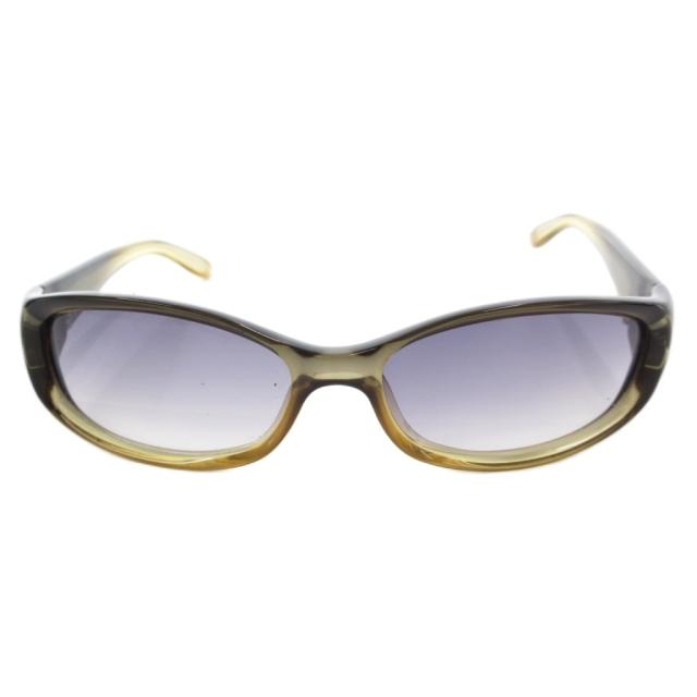 【中古】グッチ GUCCI サングラス レクタングル セルフレーム ロゴ 56□16 グラデーション クリアイエロー カーキ系