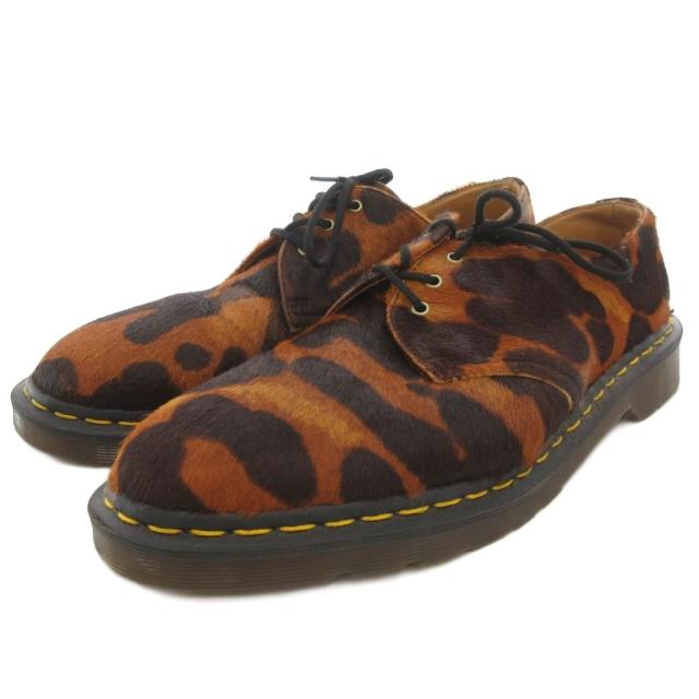 【中古】ドクターマーチン DR.MARTENS MADE IN ENGLAND 1461 3ホールシューズ ハラコ オセロット柄 UK10 茶