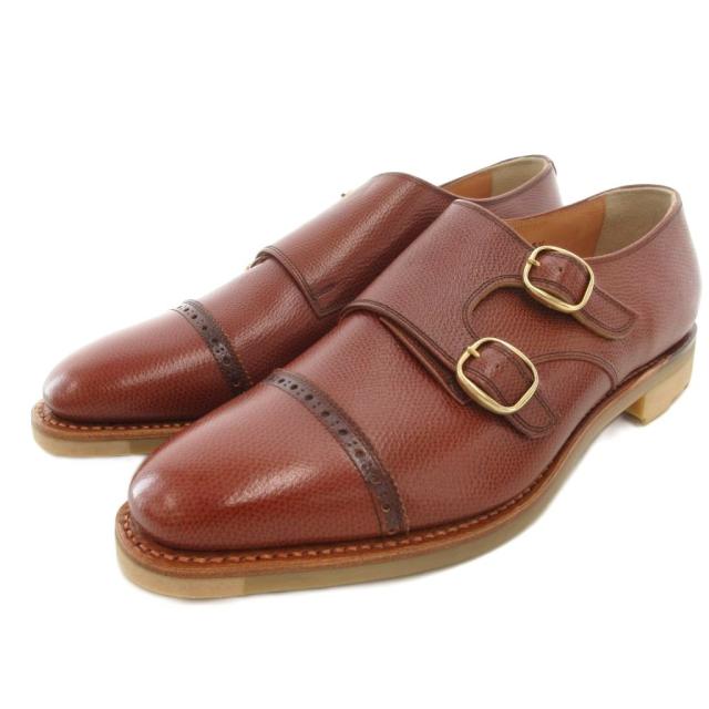【中古】未使用品 スコッチグレイン SCOTCH GRAIN L-1415 ダブルモンクストラップ シューズ ビジネス レザー 25.5 茶