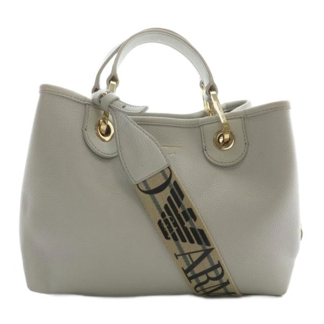 【中古】エンポリオアルマーニ EMPORIO ARMANI ハンドバッグ ショルダー 2WAY レザー ロゴ グレー
