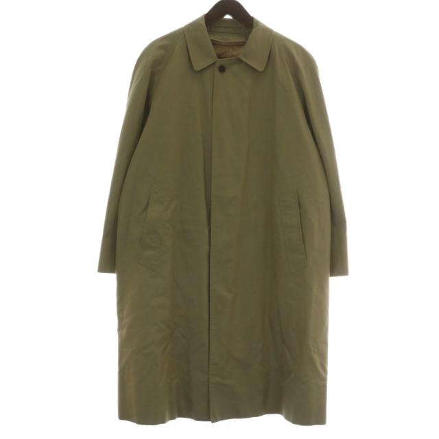 【中古】BURBERRY LONDON ステンカラーコート アウター ロング 裏地ノバチェック ライナー付き 90-165-4 カーキ