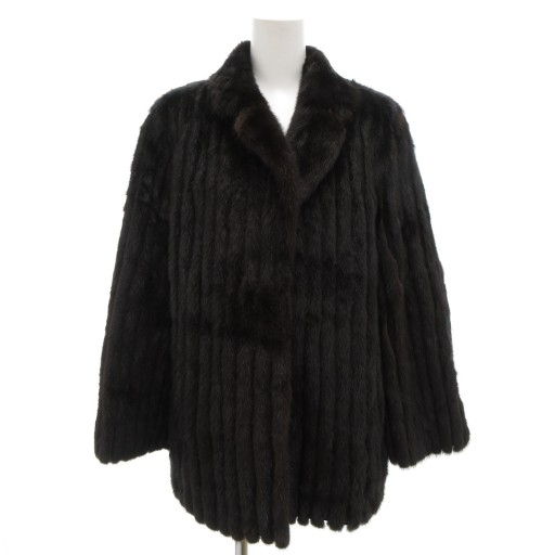 【中古】パロディー palody ファーコート ミンクファー 毛皮 13 ダークブラウン ハーフ丈 /AE ■GY18 レディース