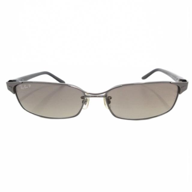 【中古】レイバン RAY BAN 美品 RB3317 サングラス レクタングル メタルフレーム 58□16 黒 ブラック グレー系 /UO