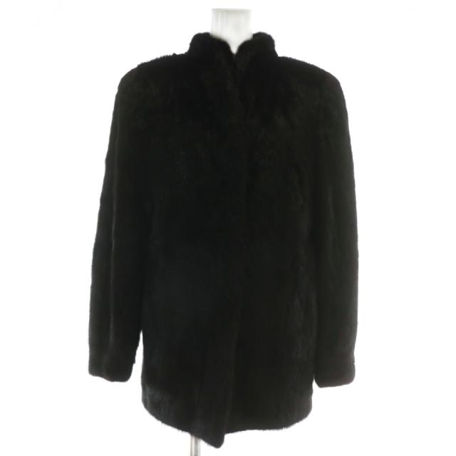 【中古】ゼンシン Zenshin EXCELLENT FUR ファーコート アウター 毛皮 ミンク ミドル 肩パッド 11 L 茶色 ブラウン