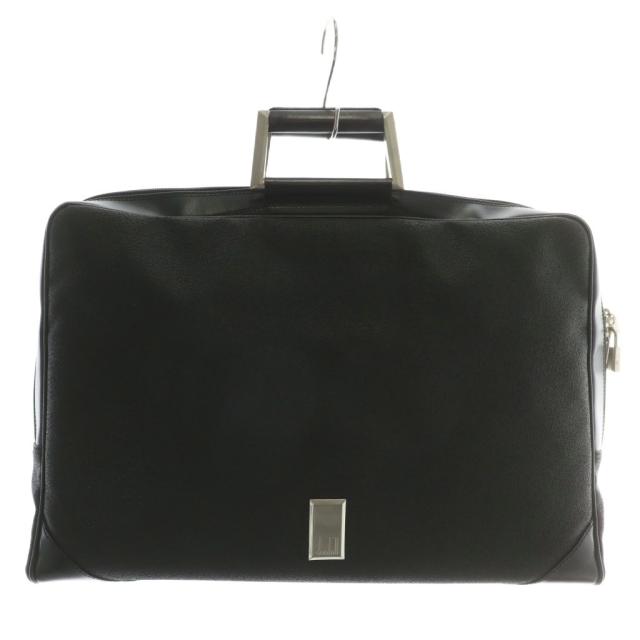 【中古】ダンヒル dunhill ビジネスバッグ ブリーフケース PVC レザー ロゴプレート シルバー金具 黒 ブラック