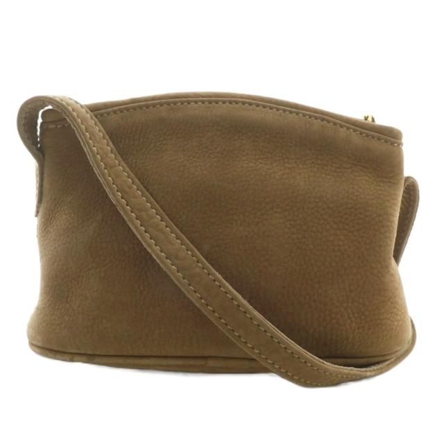 【中古】COACH オールドコーチ ヴィンテージ USA製 4945 ショルダー バッグ 斜めがけ レザー シボ革 茶 ブラウン