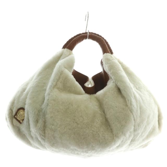 【中古】ADMJ アクセソワ Accessoires De Mademoiselle ハンドバッグ フリース レザー ワンハンドル ロゴ 白