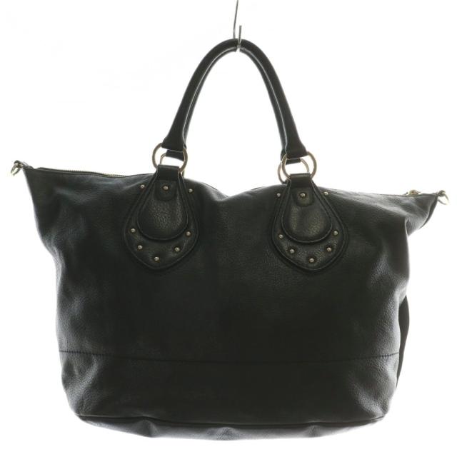 【中古】シーバイクロエ SEE BY CHLOE ハンドバッグ ショルダー 2WAY レザー スタッズ 黒 ブラック