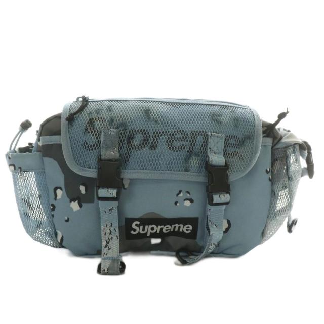 【中古】シュプリーム SUPREME 20SS Waist Bag ウエストバッグ ボディバッグ ナイロン 迷彩柄 カモフラ ロゴ 青