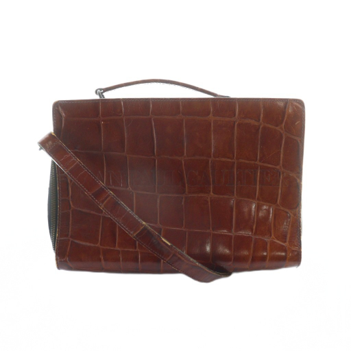 【中古】ジャンポールゴルチエ Jean Paul GAULTIER 2WAY ショルダー バッグ ハンドバッグ ロゴ クロコ型押し レザー