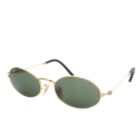 【中古】RAY BAN ヴィンテージ B&L サングラス メタルフレーム ラウンド ゴールドカラー グリーンカラーレンズ
