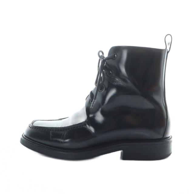 【中古】グッチ GUCCI ショートブーツ スクエアトゥ ロゴ レザー 36 23cm 黒 ブラック ■GY18 /MQ ■OH レディース